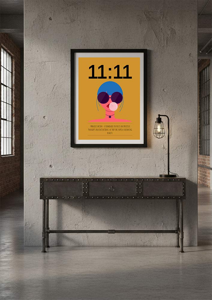 Angel Number 1111 Poster Bubble Gum | 11:11 Bubblegum Girl